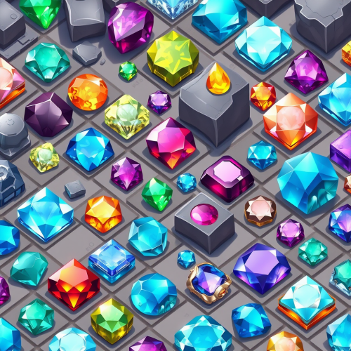 The Ultra-Detailed Isometric Gem Sprites for Videogame - Stock Image ...