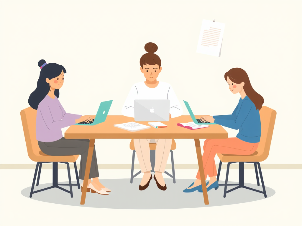 The Calm Study Group in a Modern Setting - Stock Image & Prompt | 2Moons