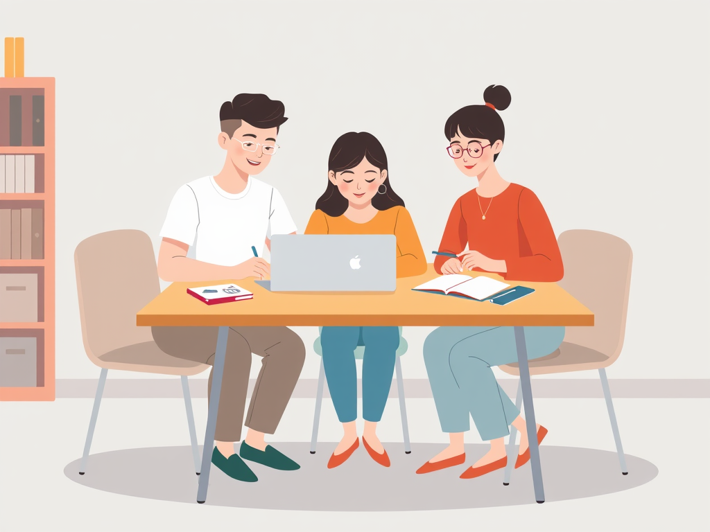 The Calm Study Group in a Modern Setting - Stock Image & Prompt | 2Moons