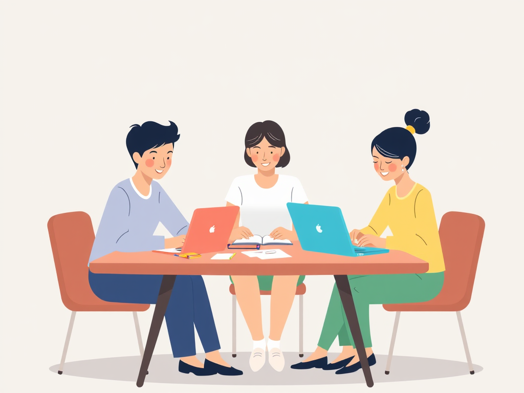 The Calm Study Group in a Modern Setting - Stock Image & Prompt | 2Moons